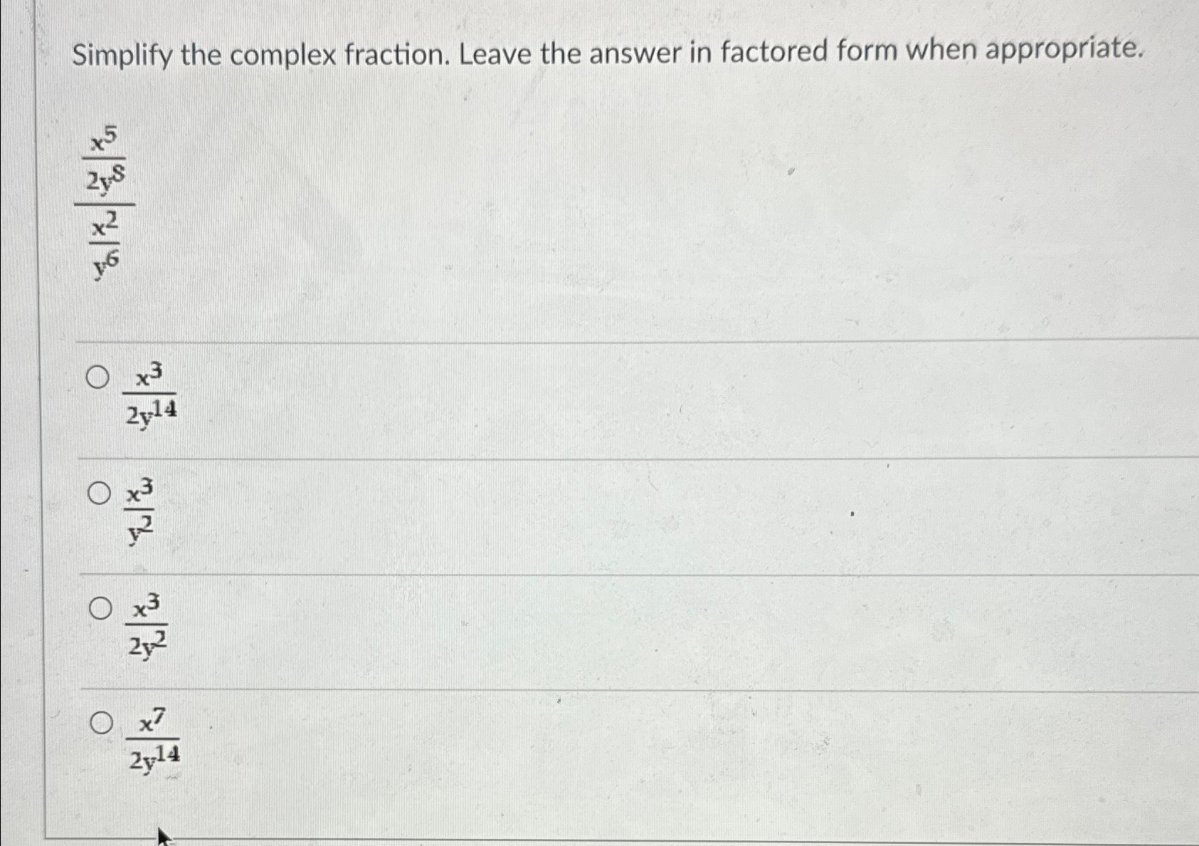 Solved Simplify the complex fraction. Leave the answer in | Chegg.com