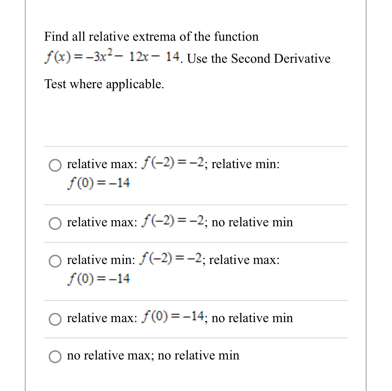 Solved Find all relative extrema of the function | Chegg.com