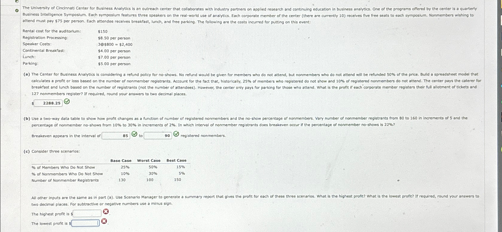 Solved attend must pay $75 ﻿per person. Each attendee | Chegg.com