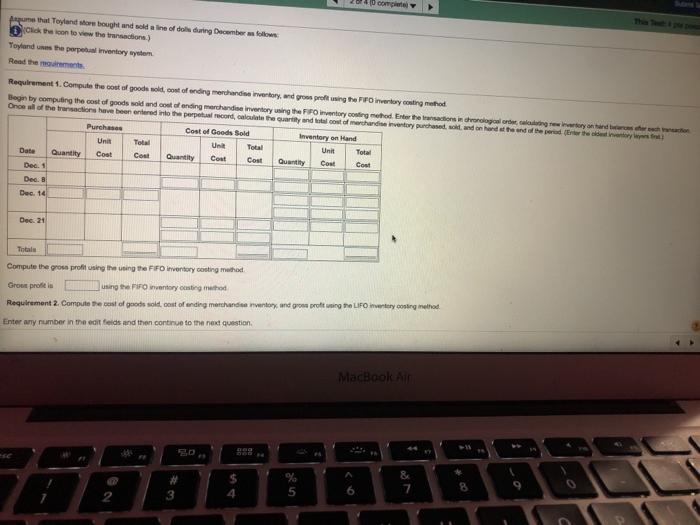 Solved i More Info Dec. 1 Beginning merchandise inventory | Chegg.com