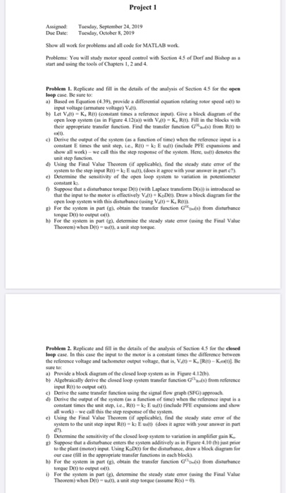 Solved Project 1 Assigned: Due Date: Tuesday, September 24, | Chegg.com