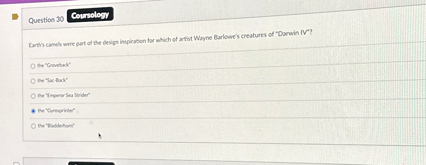 Solved Question 30 q,Earth's camels were part of the design | Chegg.com