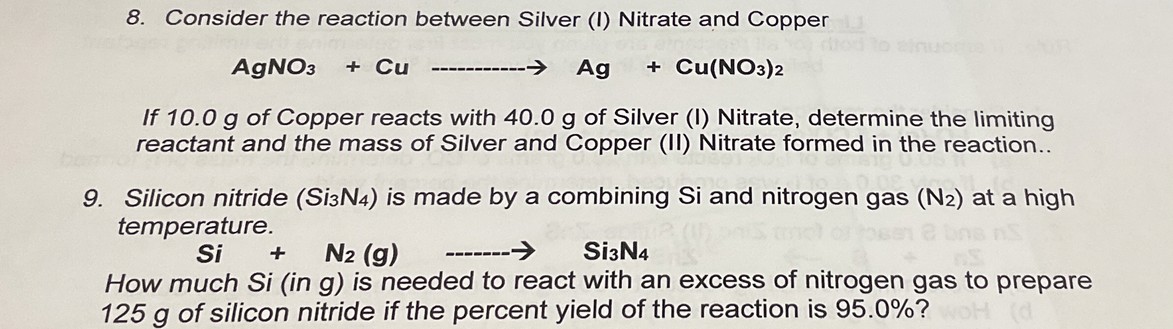 Consider the reaction between Silver (I) ﻿Nitrate and | Chegg.com