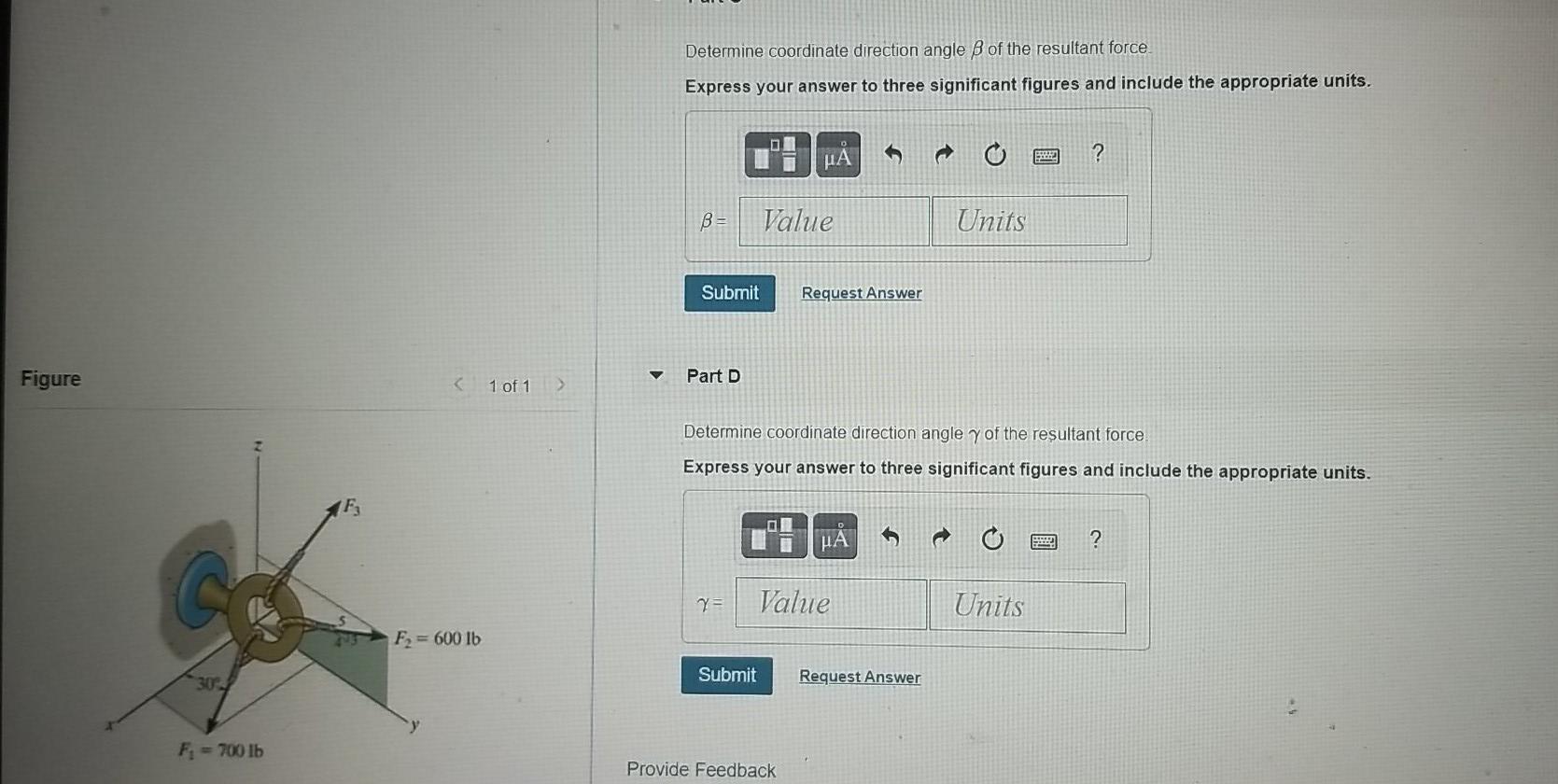 Solved Part A If the coordinate direction angles for F3 = | Chegg.com