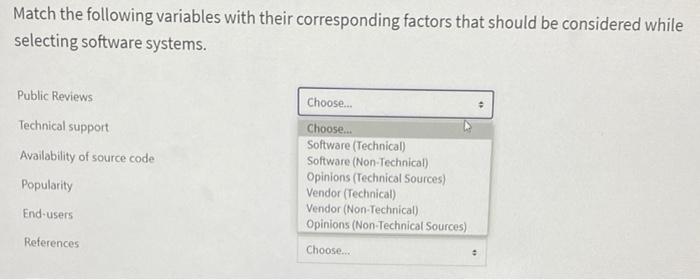Solved Match the following variables with their | Chegg.com Solved Match the following variables with their | Chegg.com