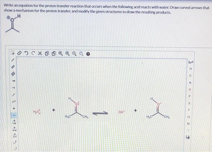 Solved Write an equation for the proton transfer reaction | Chegg.com