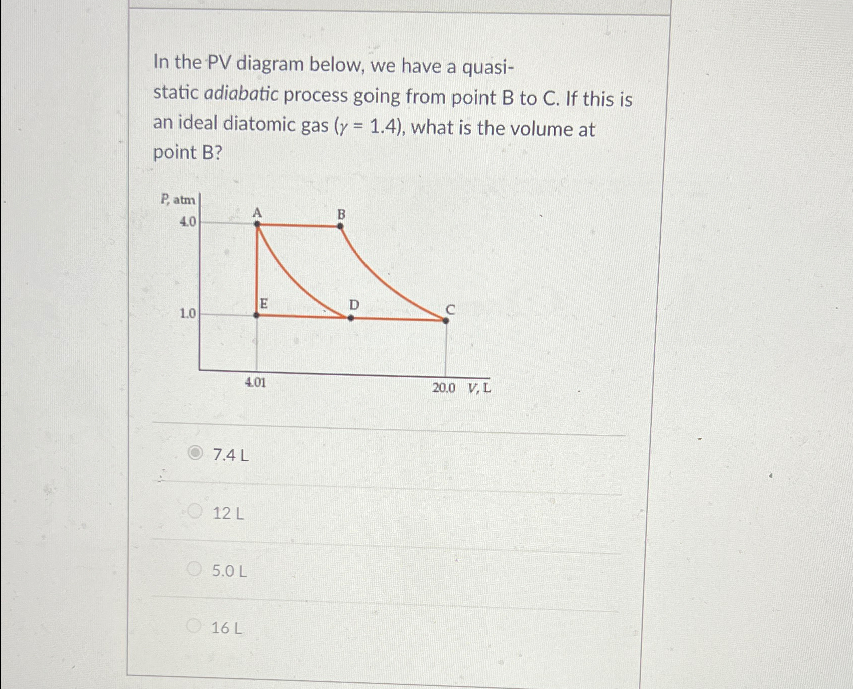 Solved In the PV diagram below, we have a quasistatic | Chegg.com