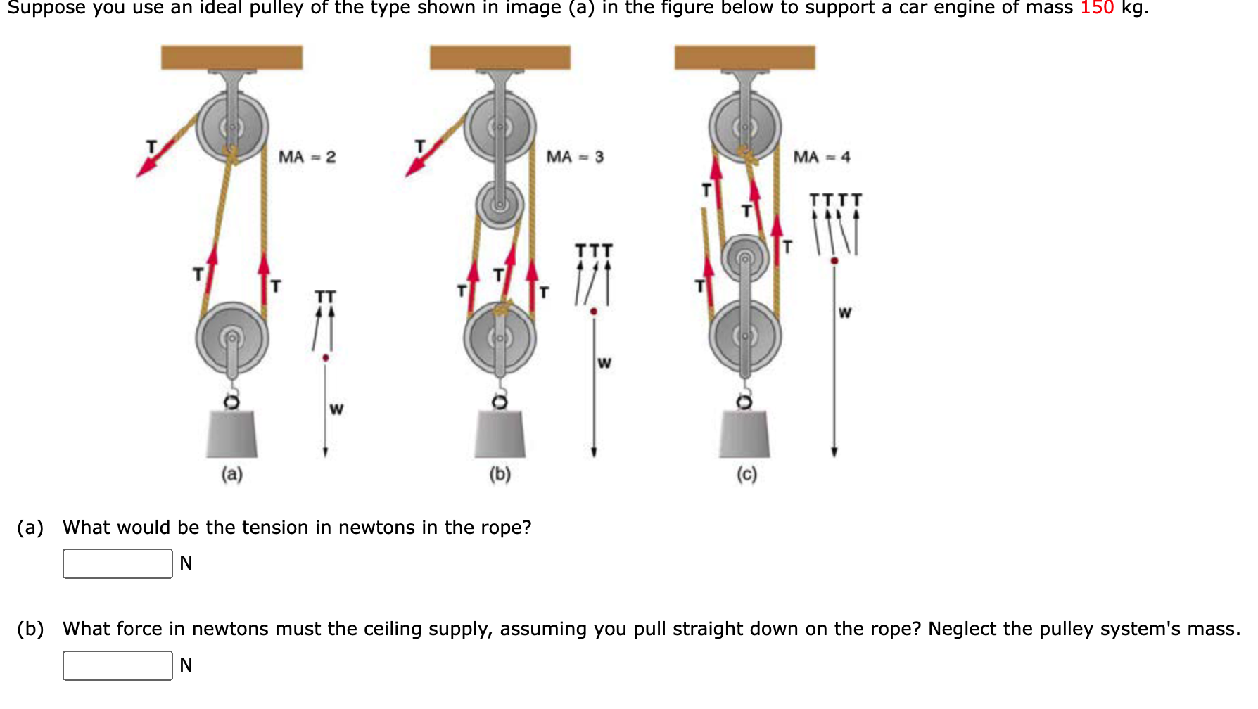 Solved Suppose you use an ideal pulley of the type shown in | Chegg.com