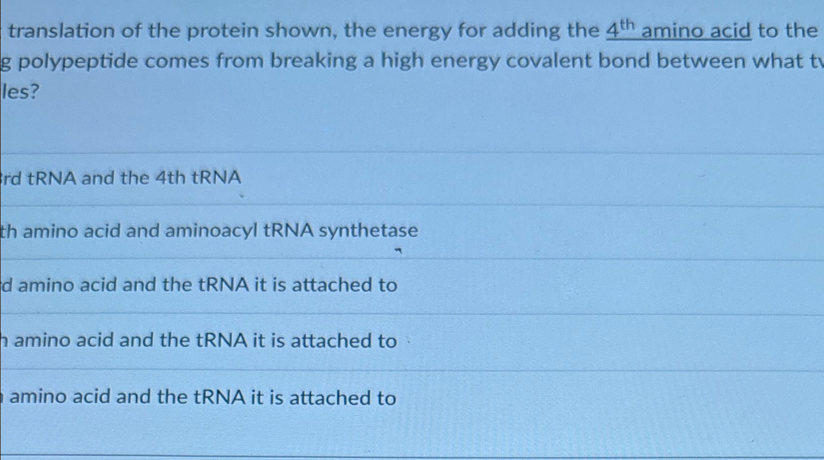 Solved translation of the protein shown, the energy for | Chegg.com