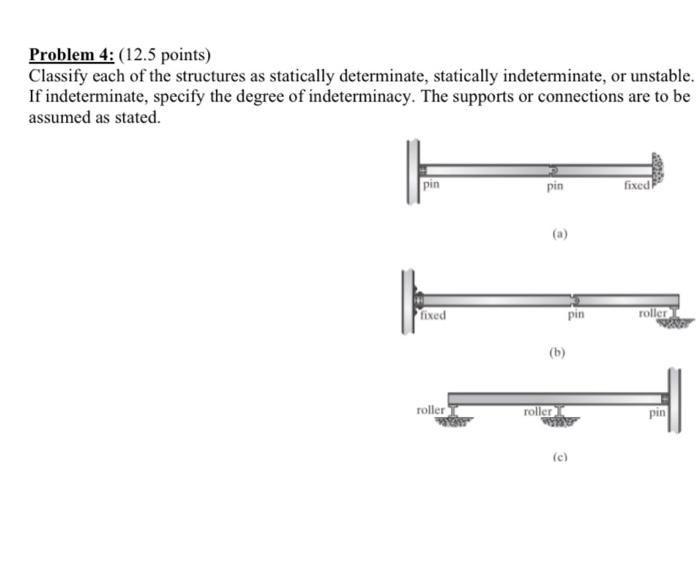 Solved Problem 4: (12.5 points) Classify each of the | Chegg.com