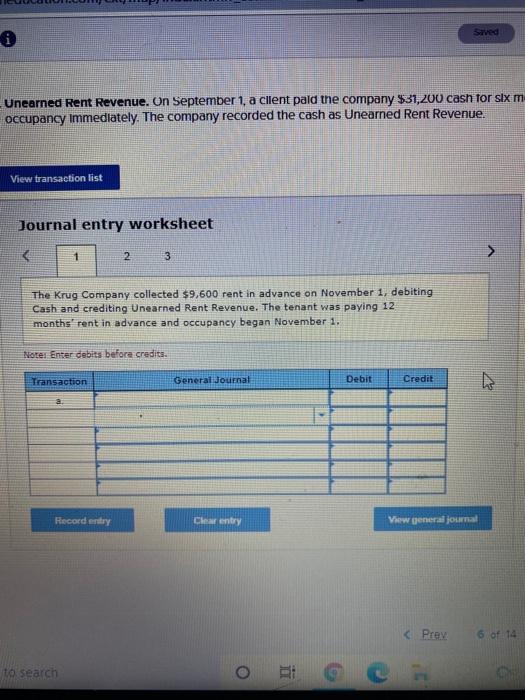 Solved Sived Unearned Rent Revenue. On September 1, a client | Chegg.com