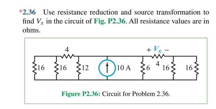 Solved *2.36 Use resistance reduction and source | Chegg.com