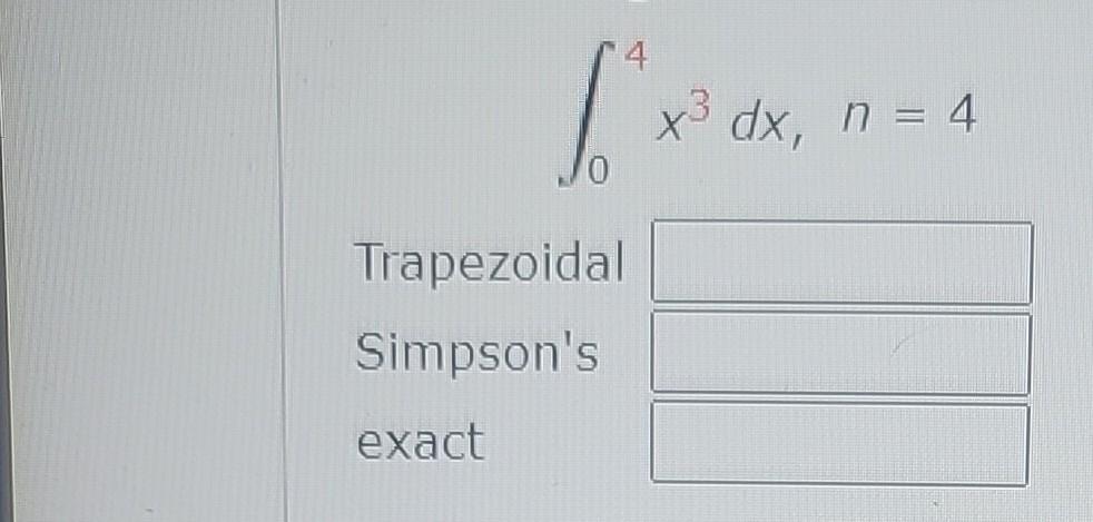 Solved use the trapezoidal rule and Simpsons rule to | Chegg.com
