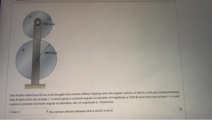 Solved 200 mm B 940 mm Two friction disks A and B are to be | Chegg.com