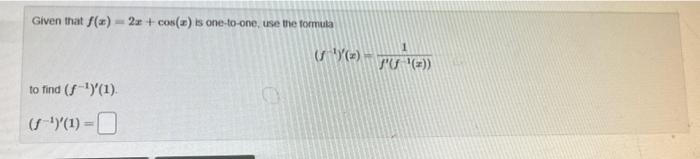 Solved An invertible function f(x) is given along with a | Chegg.com