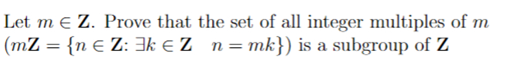 Solved Let minZ. Prove that the set of all integer multiples | Chegg.com