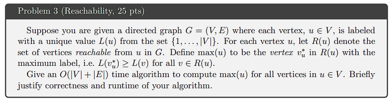 Solved Suppose you are given a directed graph G=(V,E) ﻿where | Chegg.com