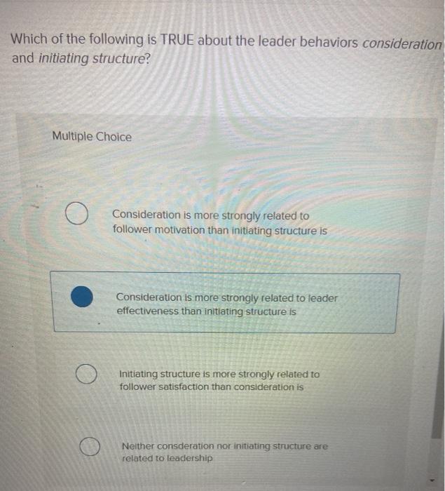 Solved Which of the following is TRUE about the leader | Chegg.com