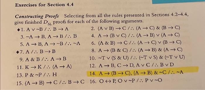 Solved Exercises For Section 4 4 Constructing Proofs