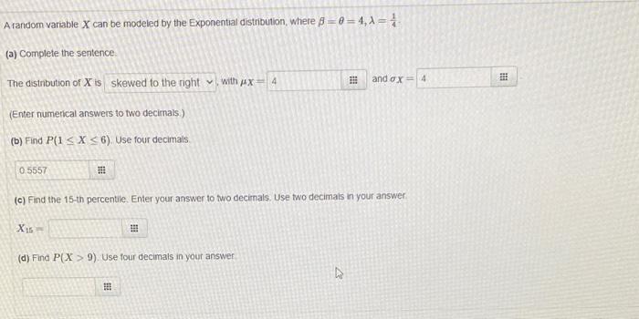 Solved A random variable X can be modeled by the Exponential | Chegg.com
