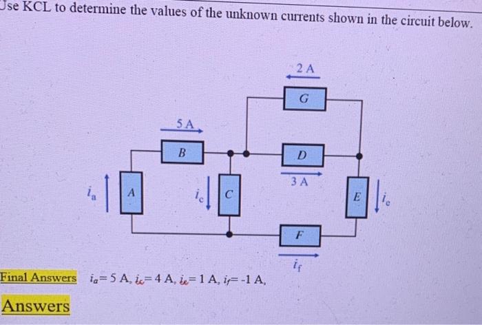 Solved Je KCL to determine the values of the unknown | Chegg.com
