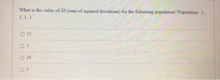 Solved What is the value of SS (sum of squared deviations) | Chegg.com