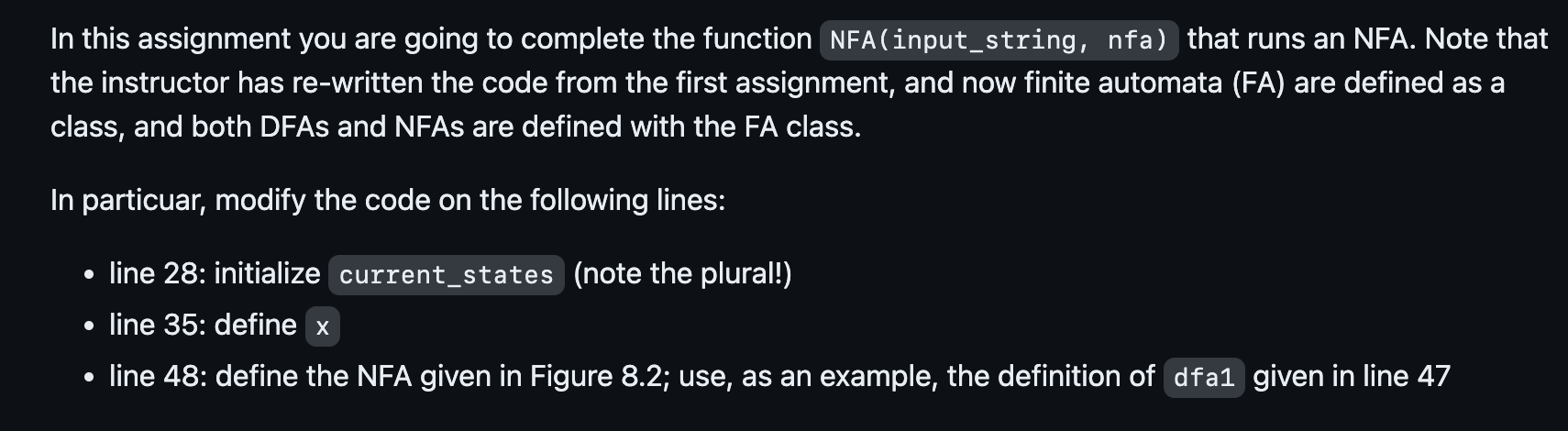 Solved nfa.pyclass FA: ﻿ def __init__(self, ﻿alphabet, | Chegg.com