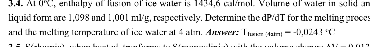 Solved 3.4. ﻿At 0°C, ﻿enthalpy of fusion of ice water is | Chegg.com