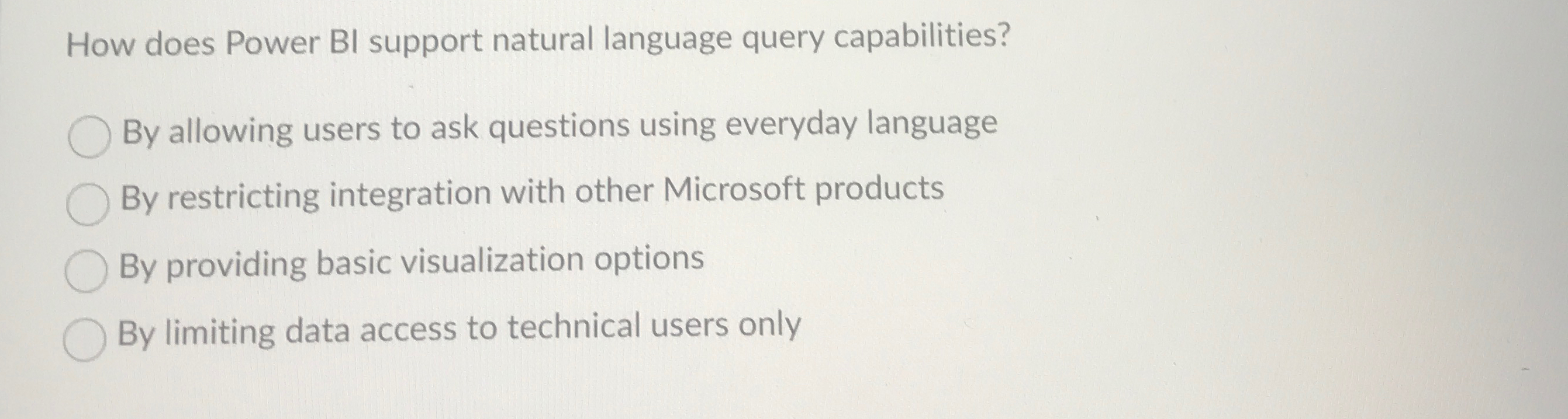 Solved How does Power BI support natural language query | Chegg.com Solved How does Power BI support natural language query | Chegg.com
