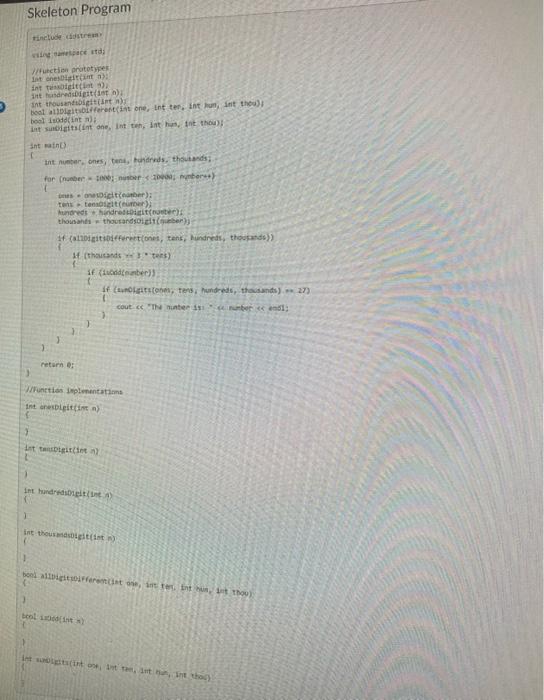 Write a program that reads in a positive, 4 -digit | Chegg.com