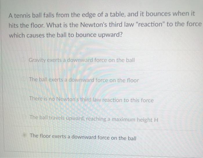 Solved A tennis ball falls from the edge of a table, and it | Chegg.com