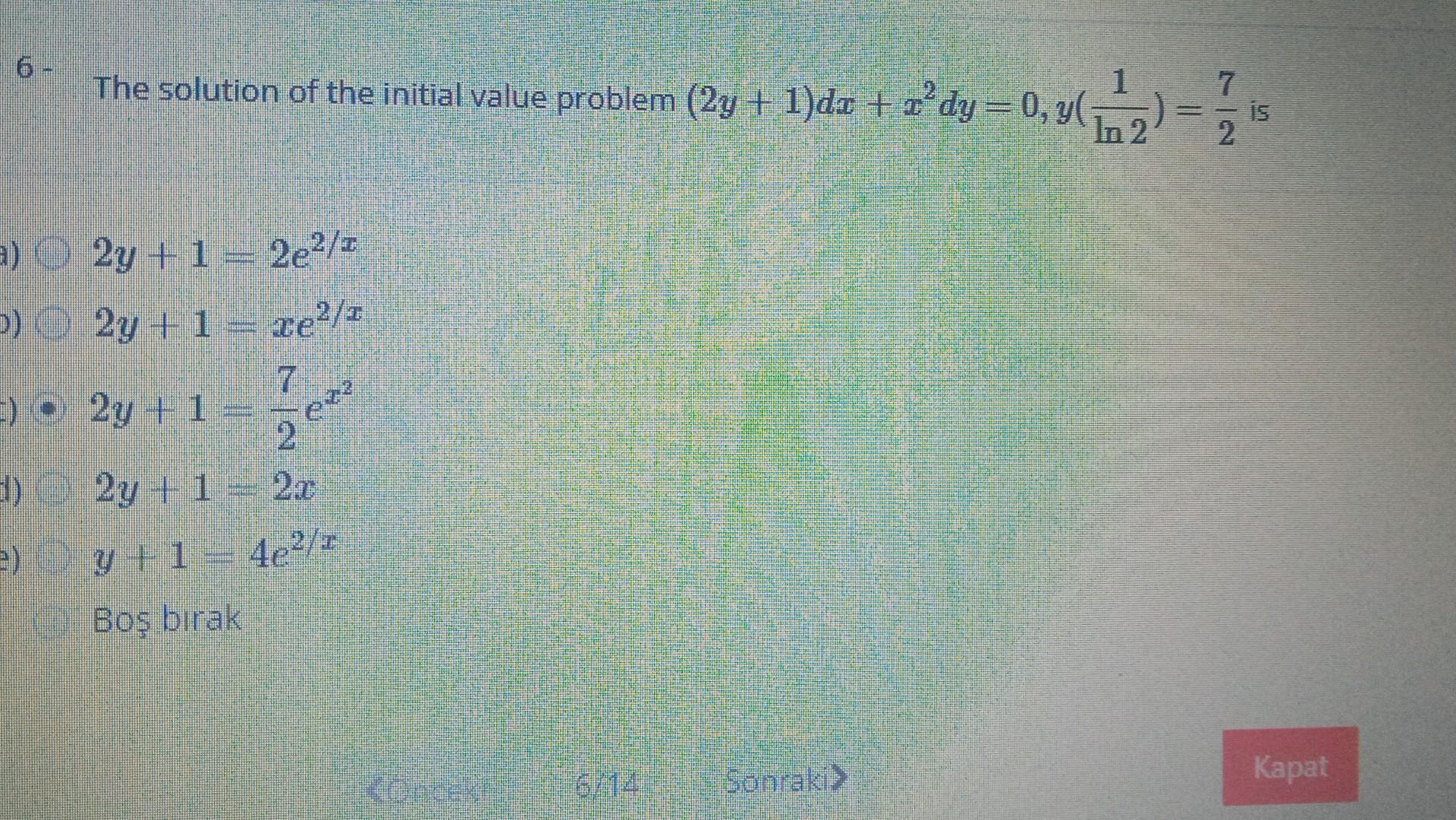 Solved 6- The solution of the initial value problem | Chegg.com