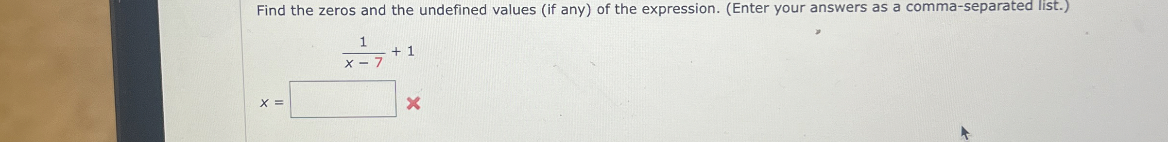 Solved Find the zeros and the undefined values (if any) ﻿of | Chegg.com