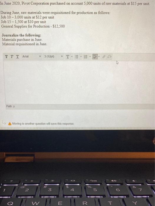 Solved In June 2020. Pivot Corporation purchased on account | Chegg.com