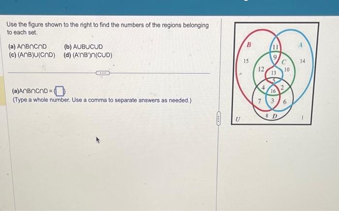 Solved Use the figure shown to the right to find the numbers | Chegg.com