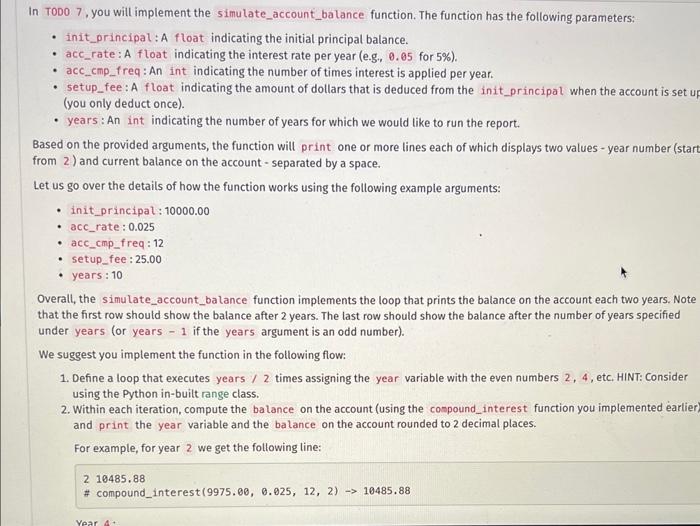 Solved In TODO 7, you will implement the | Chegg.com