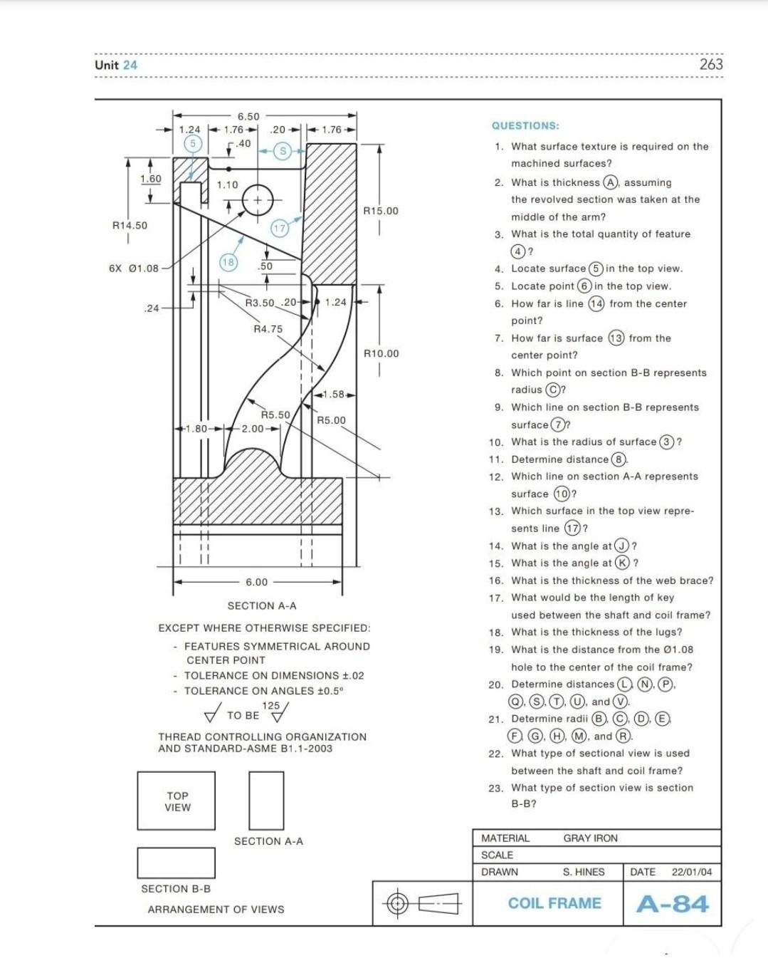 Solved 262 Interpreting Engineering Drawings 17° - 6 TEE | Chegg.com
