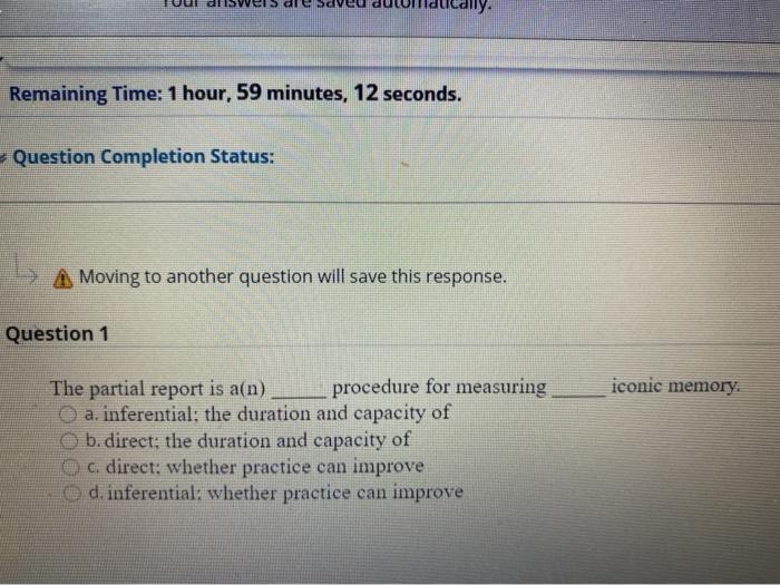Solved wy: Remaining Time: 1 hour, 59 minutes, 12 seconds. | Chegg.com