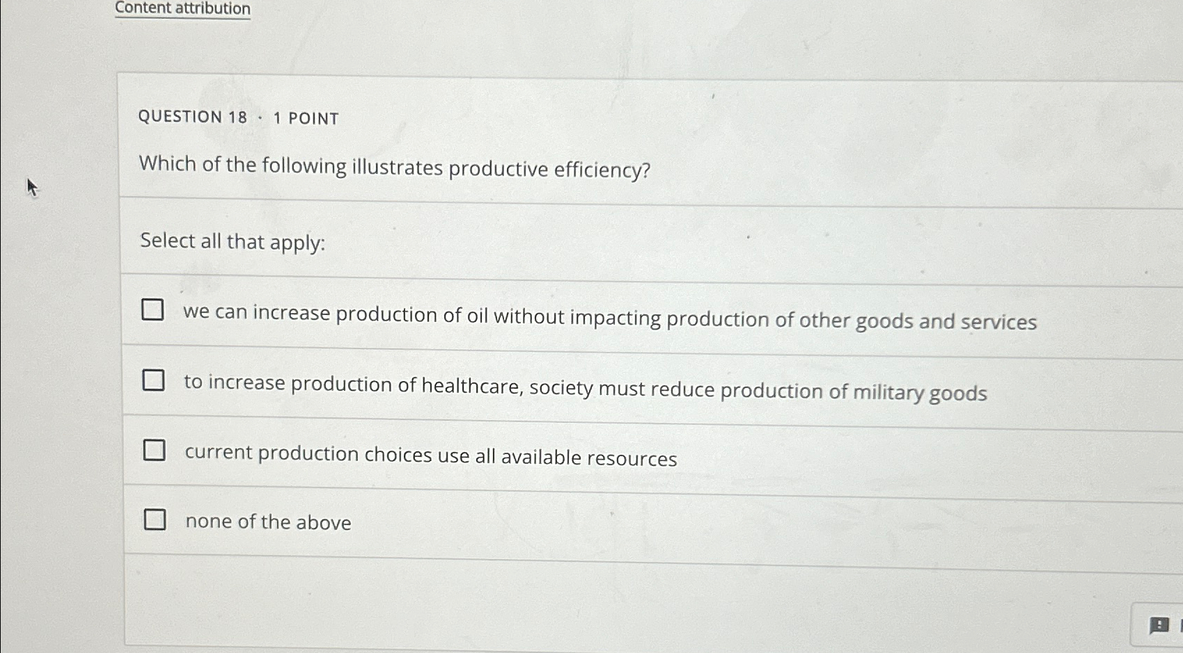 Solved Content attributionQUESTION 18 - 1 ﻿POINTWhich of the | Chegg.com