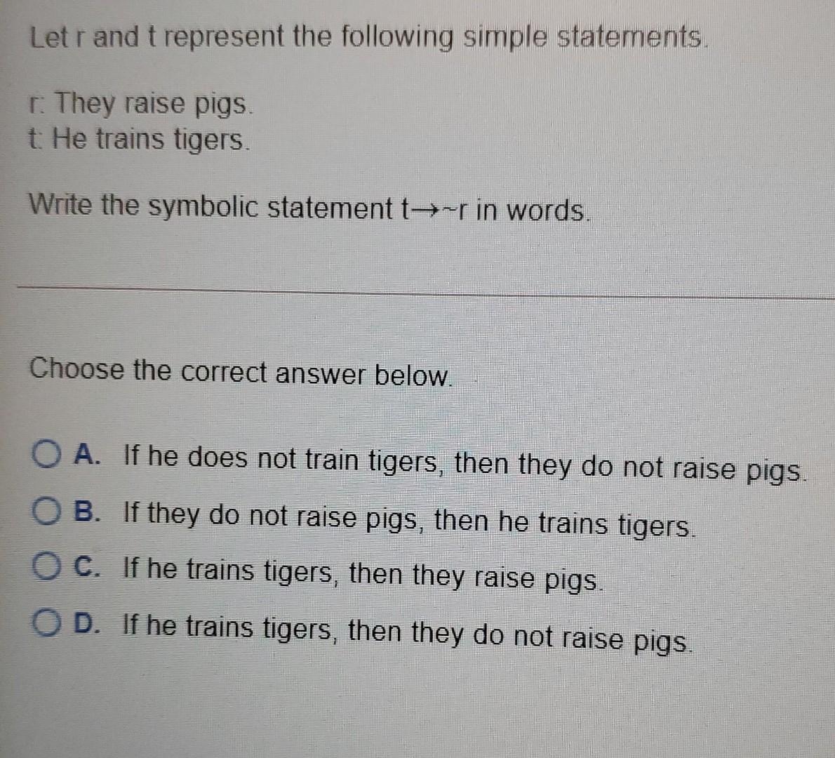 Solved Let p and q represent the following simple | Chegg.com