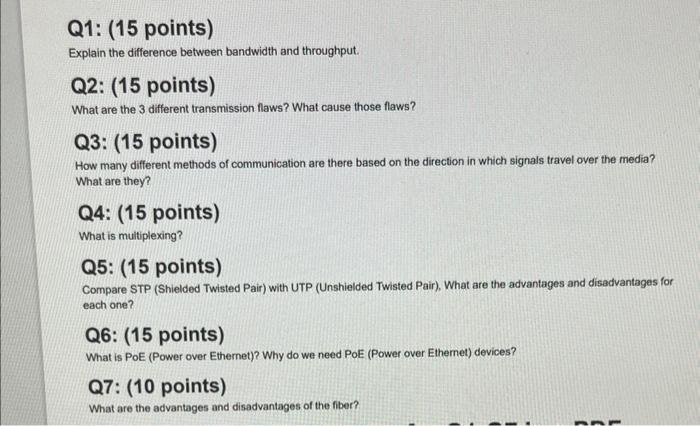 Solved Q1: (15 points) Explain the difference between | Chegg.com | Chegg.com