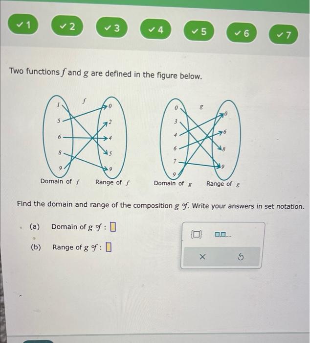 Solved Two functions f and g are defined in the figure | Chegg.com