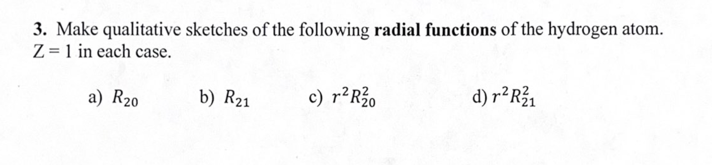 Solved Make qualitative sketches of the following radial | Chegg.com
