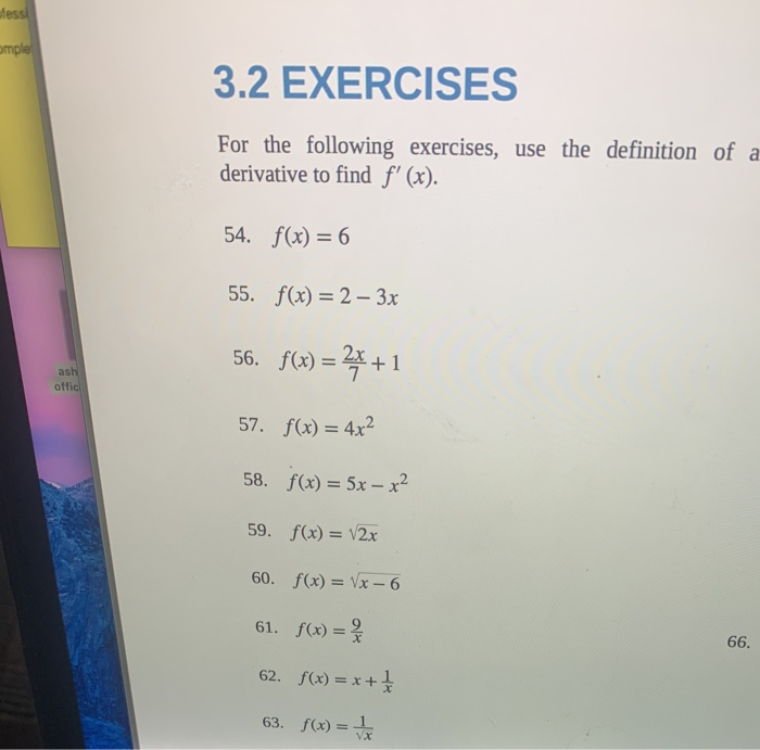 Solved less omple 3.2 EXERCISES For the following exercises, | Chegg.com
