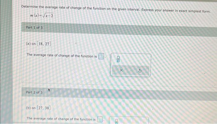 Solved Determine the average rate of change of the function | Chegg.com