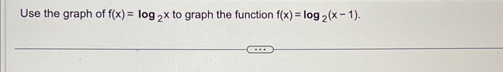 Solved Use the graph of f(x)=log2x ﻿to graph the function | Chegg.com