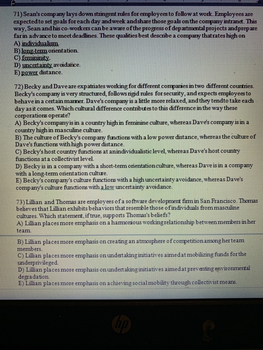 Solved 71) Sean's company lays down stringent rules for | Chegg.com