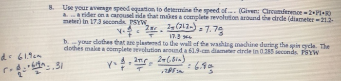 Solved Use your average speed equation to determine the | Chegg.com