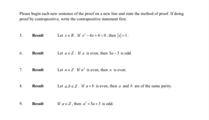 Solved Please begin each new sentence of the proof on a new | Chegg.com