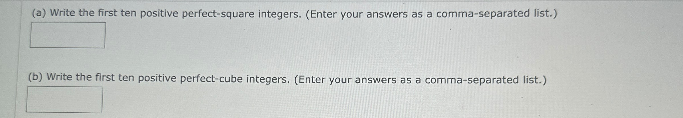 Solved (a) ﻿Write the first ten positive perfect-square | Chegg.com